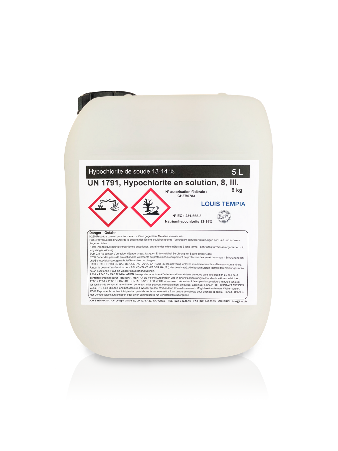Natriumhypochlorit 13 - 14 % – Louis Tempia SA