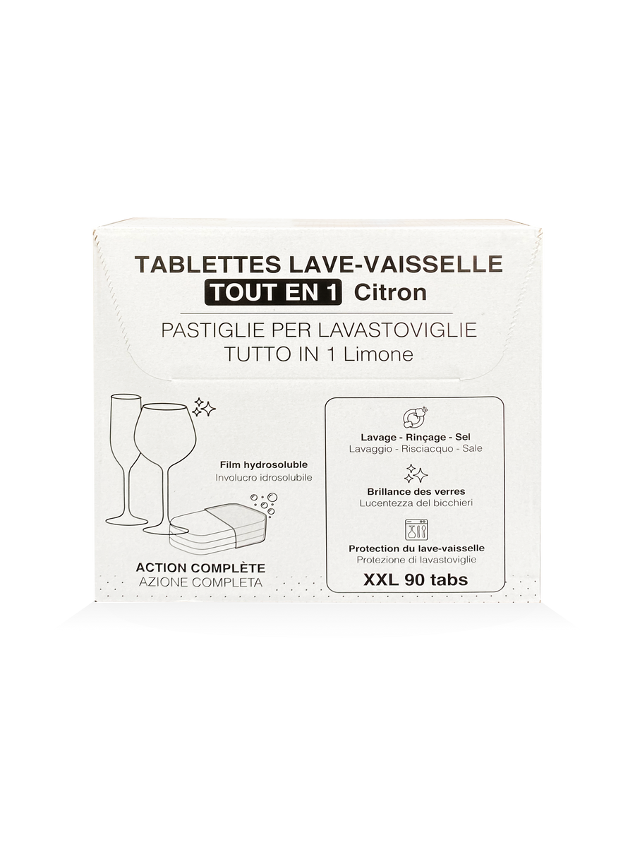 Tablettes lave-vaisselle 4 en 1 - Hydrosoluble 90 tabs. – Louis Tempia SA