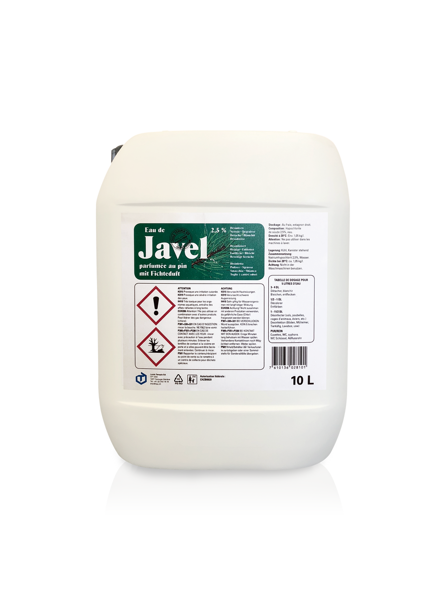 Eau de Javel 2,5% - Parfumée au Pin REGINA – Louis Tempia SA